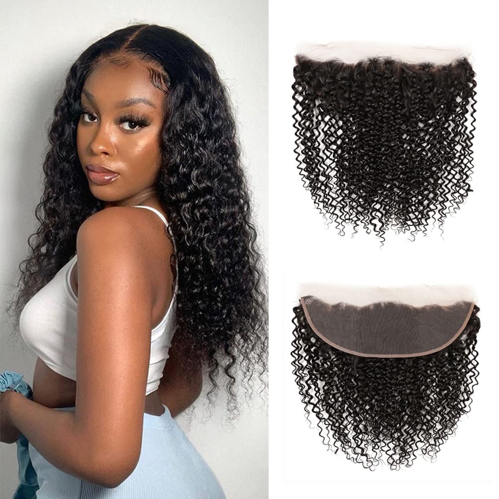 13X4 Lace Frontal Closure Kinky Curly Lace Frontal Closure 14 Inch Unp ...