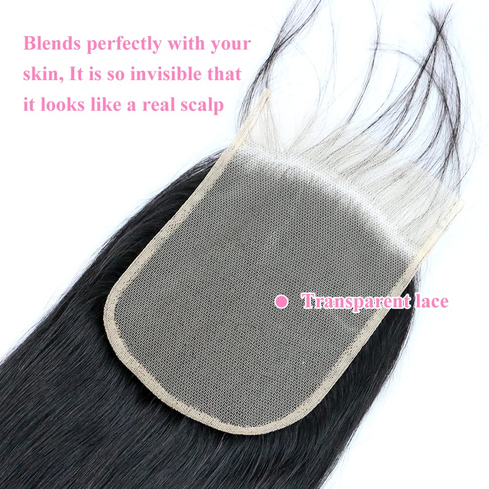 5X5 Transparent Hd Lace Closure Only Silky Straight Hair Closure Invis ...
