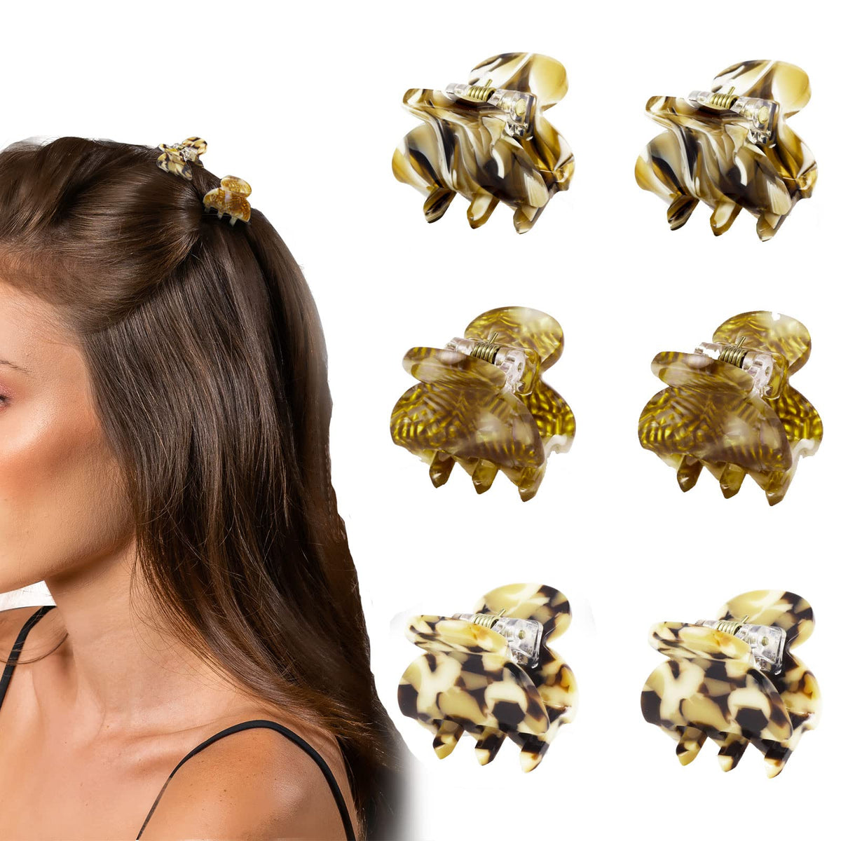 Cobahom 6Pcs 1.06 Inch Small Hair Clips Mini Claws Clips For Thin Thic ...