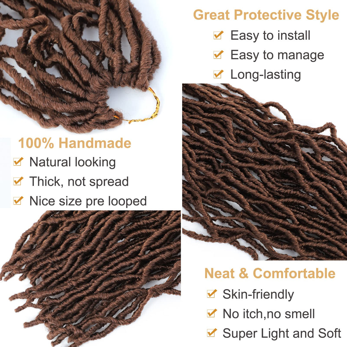 Faux Locs Crochet Hair Soft Locs 26 Inch 7 Packs Long Crochet Locs Nat ...