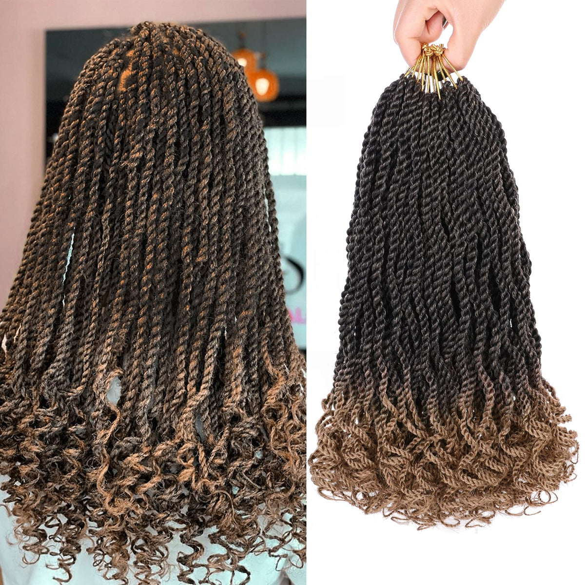 Leeven 12 Inch Senegalese Twist Crochet Hair 8 Packs Ombre Honey Blonde ...