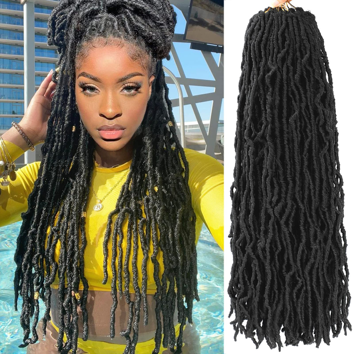 Faux Locs Crochet Hair Soft Locs 24 Inch 7 Packs Crochet Locs Pre loop ...