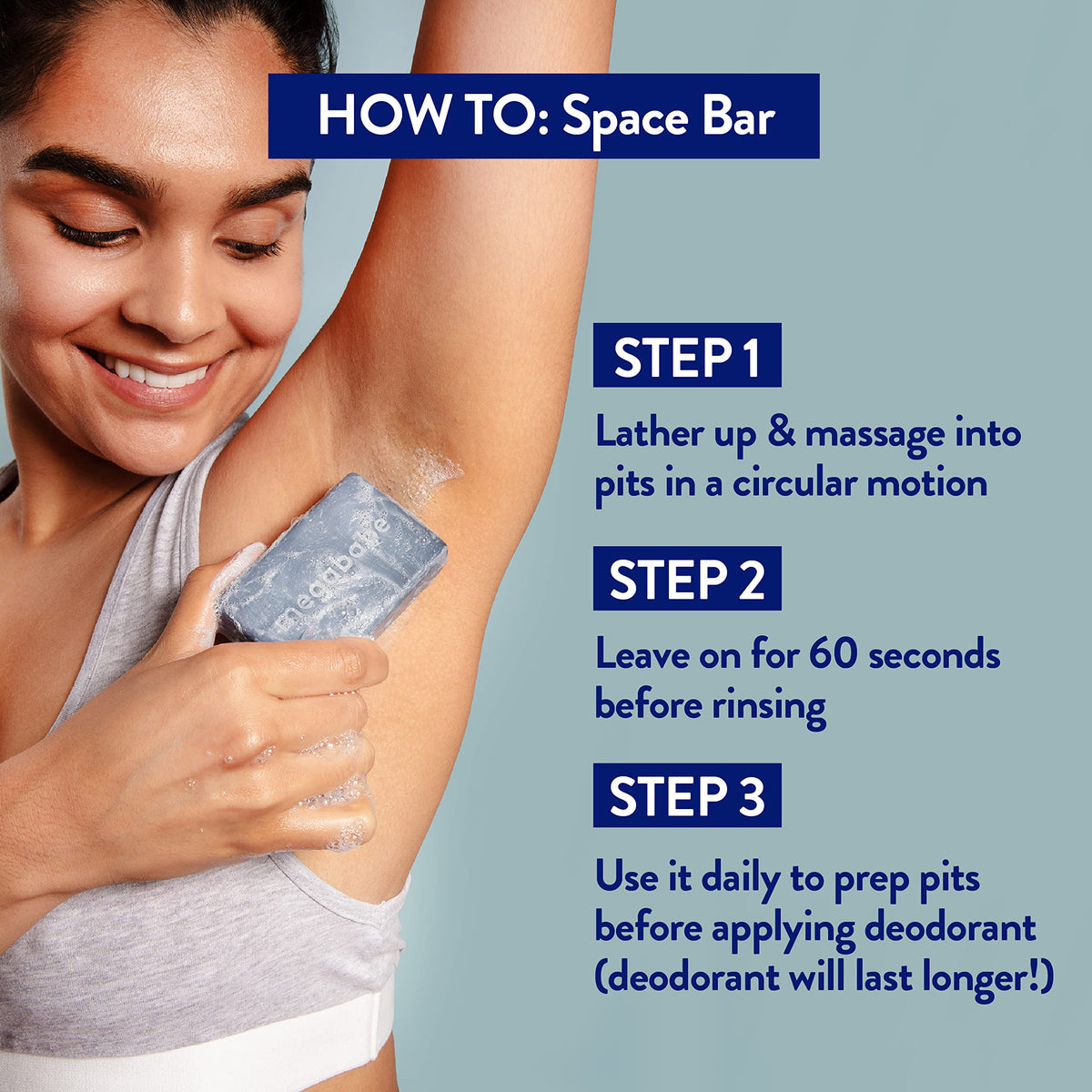Megababe Underarm Bar Soap - Space Bar | With Detoxifying Charcoal For ...