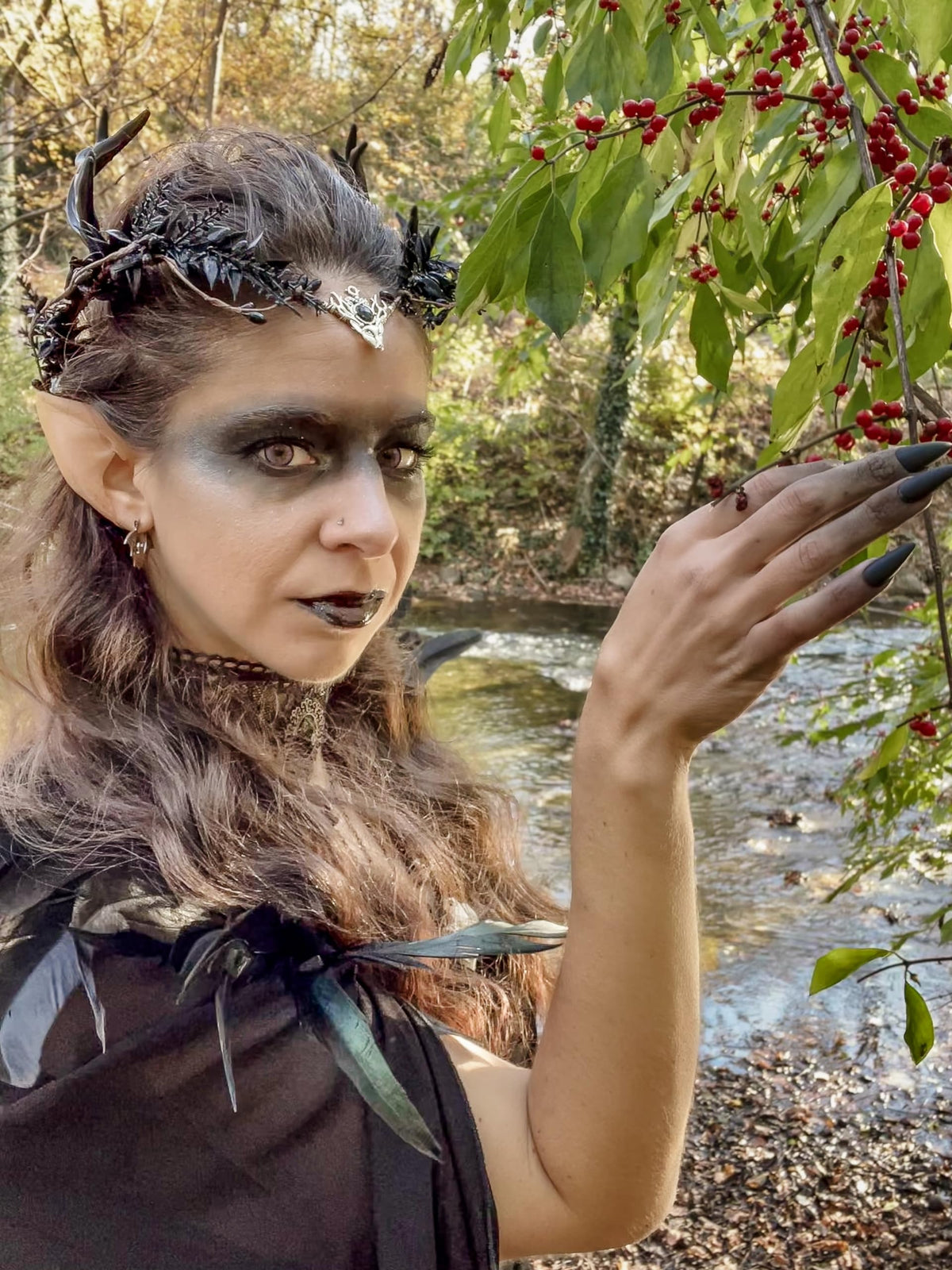 Mostory Gothic Black Antler Crown - Dark Elf Headpiece Forest Fairy He ...