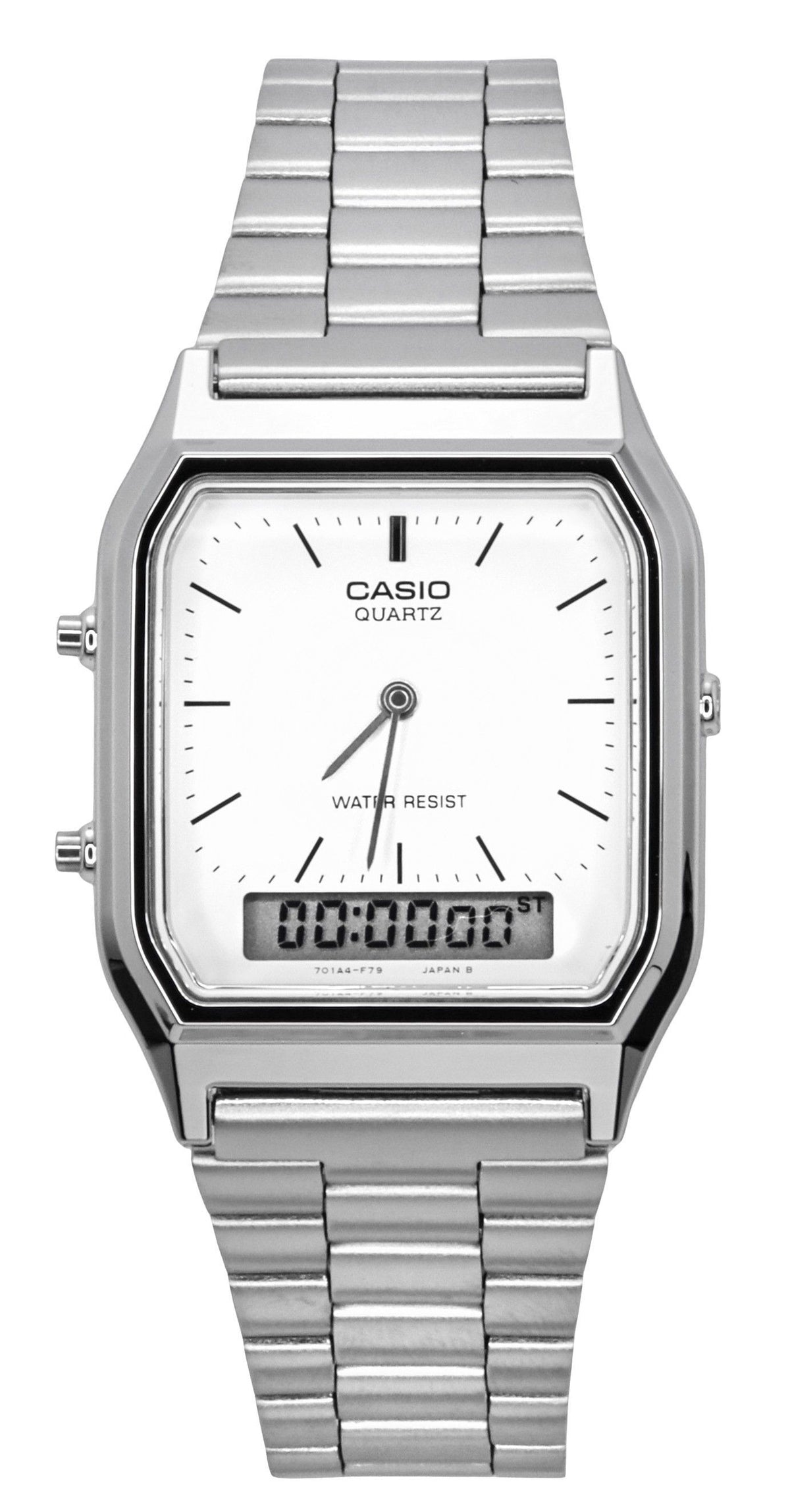 Casio Vintage Dual Time Alarm Quartz Analog Digital Aq-230A-7Dmq Aq230 ...